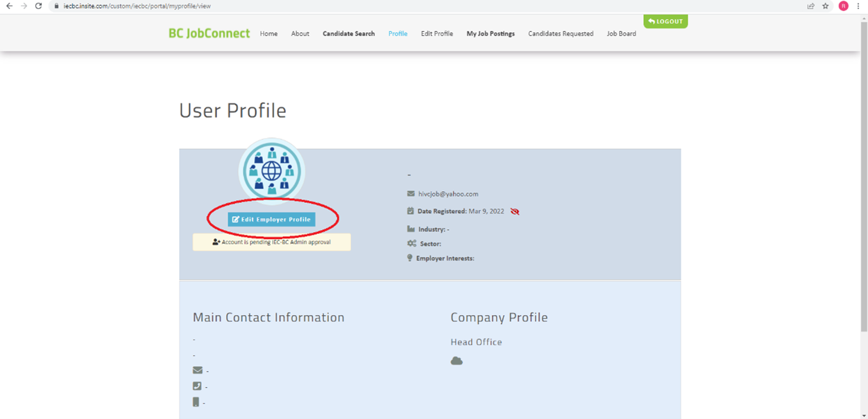 How to: Complete your BC JobConnect Employer Profile - IEC-BC BC Job ...