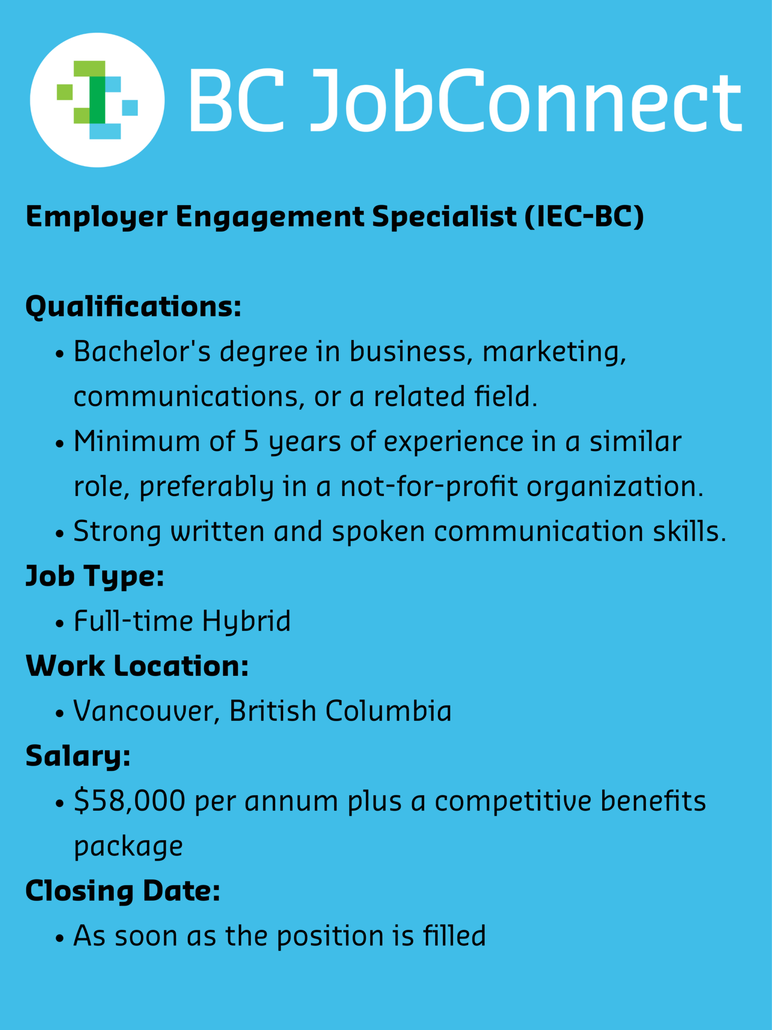 Featured Job Postings - IEC-BC BC Job Connect